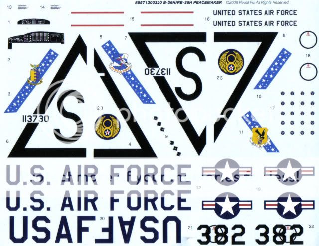 B-36 Peacemaker decals - Aircraft Cold War - Britmodeller.com